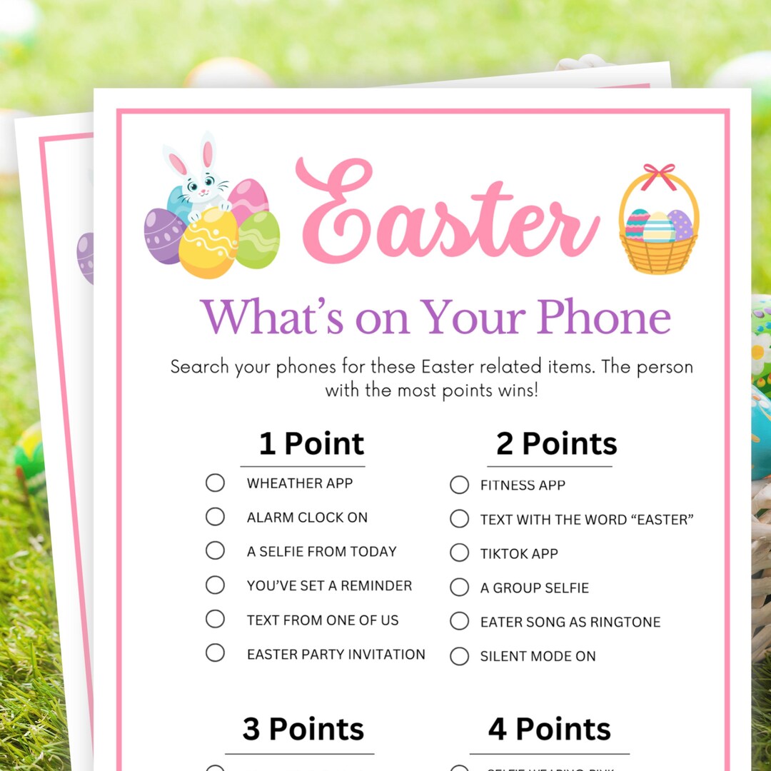 Easter Games, Easter Whats on Your Phone, Easter Game for Kids, Easter ...