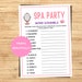Spa Party Games, Spa Party Word Scramble, Spa Birthday Party Games ...