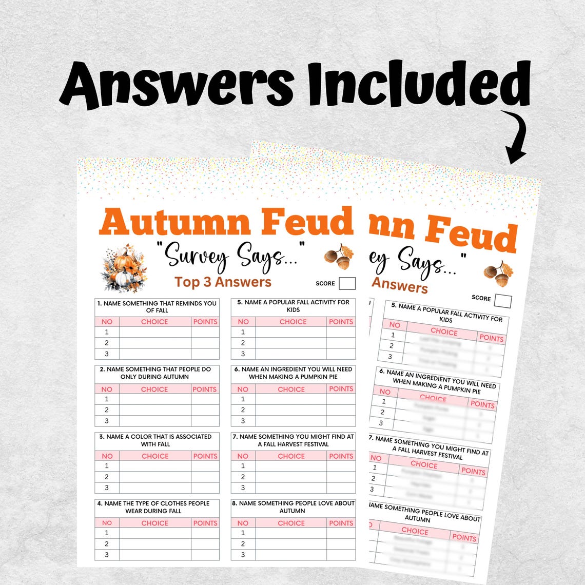 Fall Games, Friendly Feud, Fall Games for Kids & Adults, Autumn Games ...