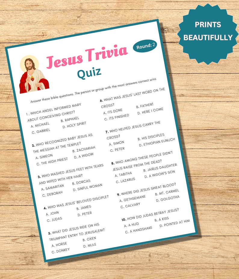 Bible Games, Jesus Trivia Quiz, Bible Games for Kids, Jesus Trivia ...