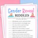 Gender Reveal Riddles, Gender Reveal Games, Blue or Pink Gender Reveal ...