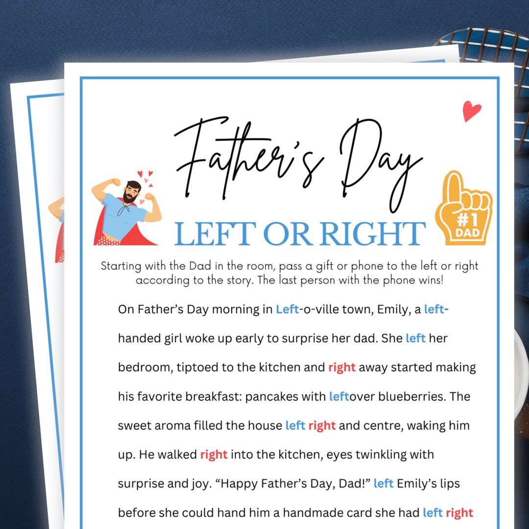 Fathers Day Games, Fathers Day Left or Right, Fathers Day Bedtime Story ...
