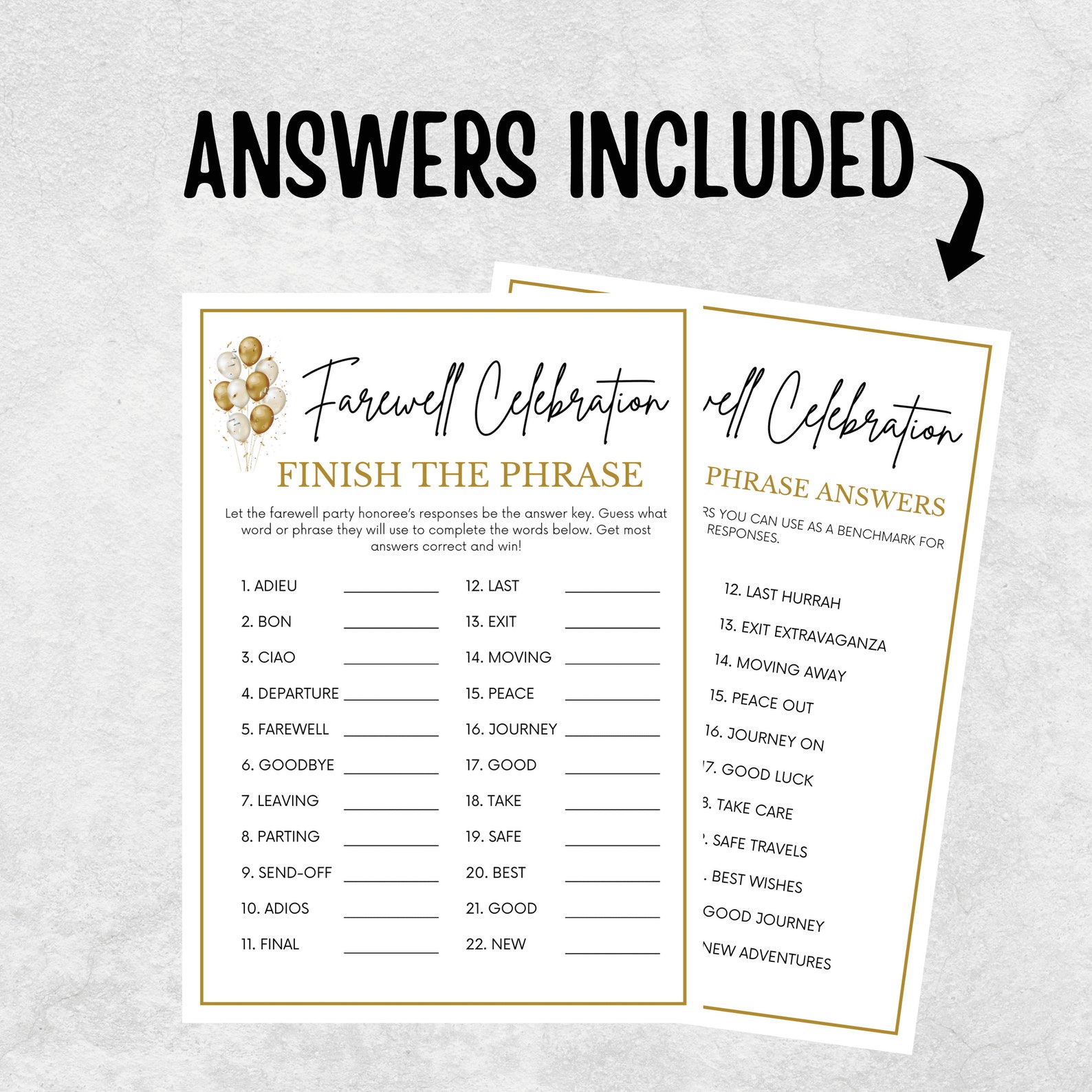 Farewell Party Games, Finish the Phrase, Farewell Party Games for Kids ...