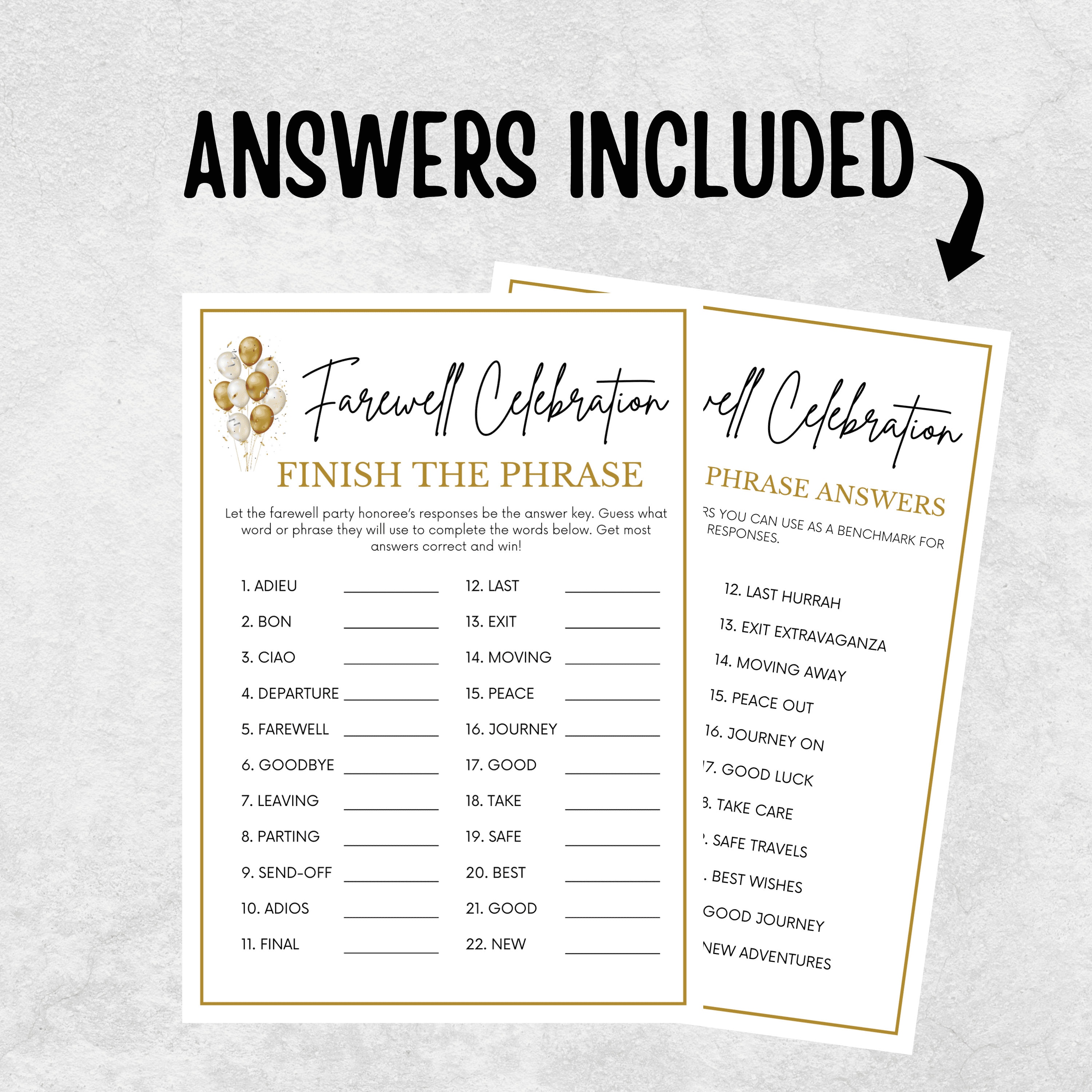 Farewell Party Games, Finish the Phrase, Farewell Party Games for Kids ...