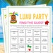 Luau Party Games, Luau Find the Guest, Luau Birthday Party Games, Aloha ...