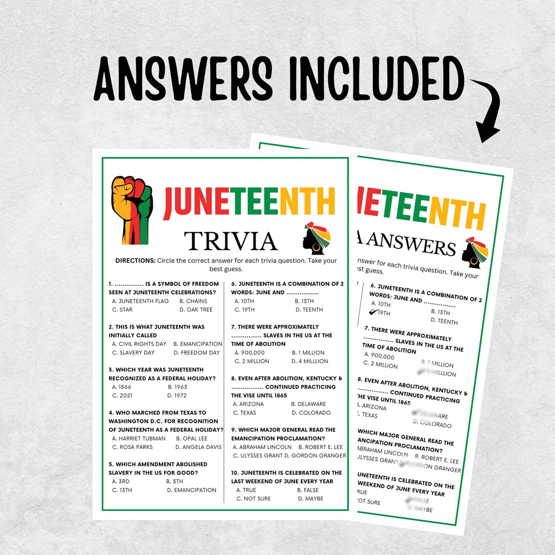 Juneteenth Games, Juneteenth Trivia Quiz, Black History Games ...