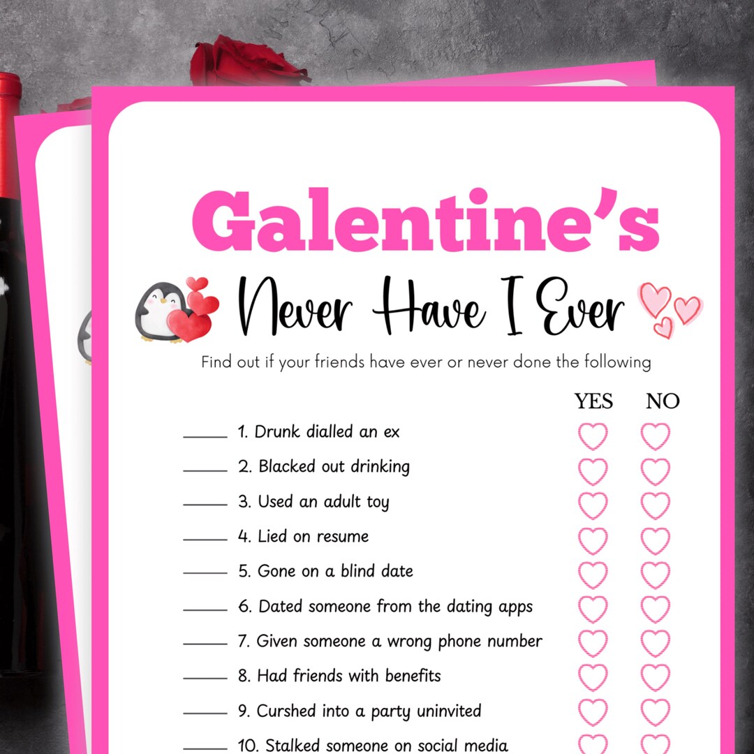 Galentines Games, Never Have I Ever, Galentines Day Games, Galentines ...