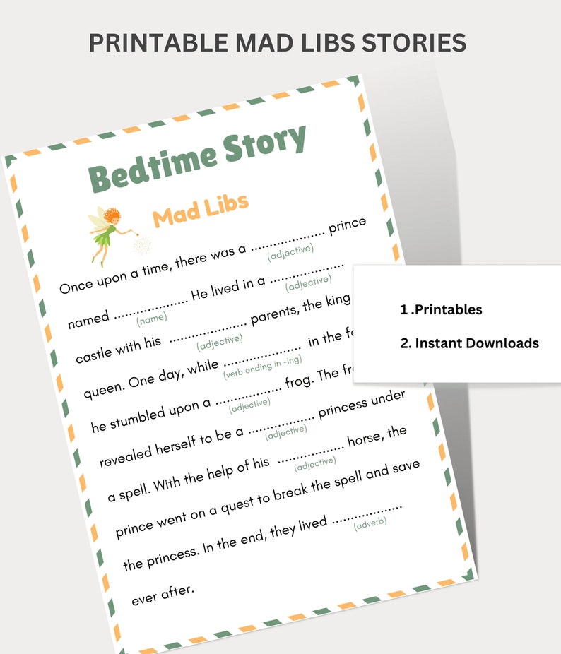 Mad Libs for Kids, Mad Libs Bundle, Bedtime Story for Kids, Bedtime ...