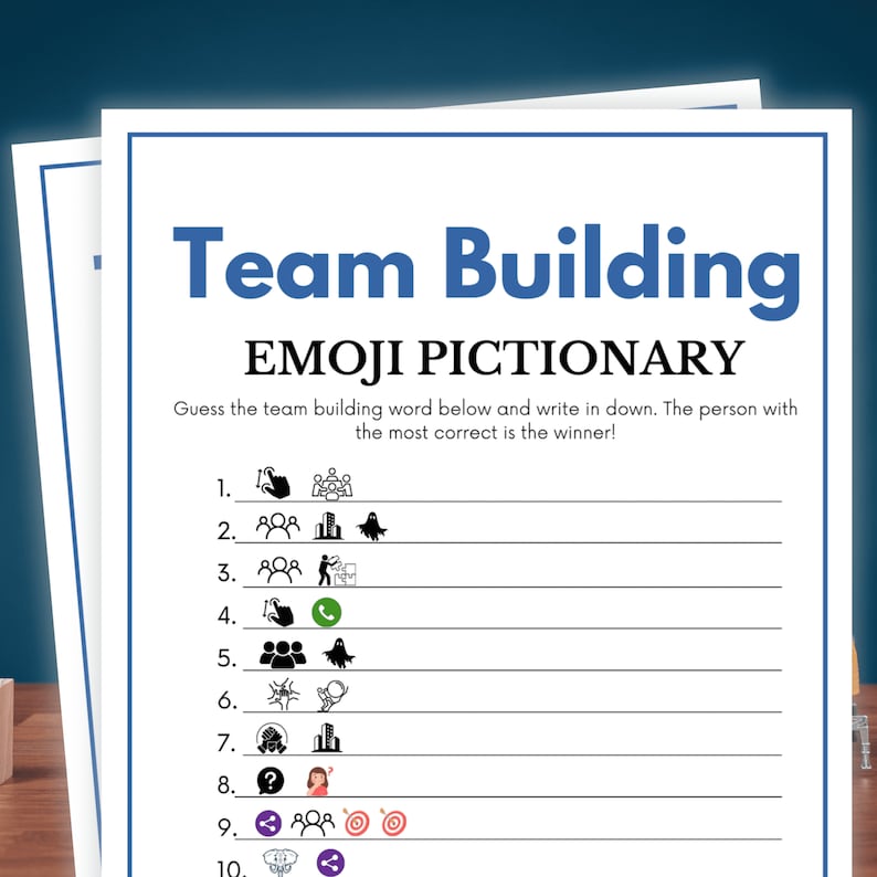 Team Building Games, Emoji Pictionary, Team Building Activity, Coworker ...