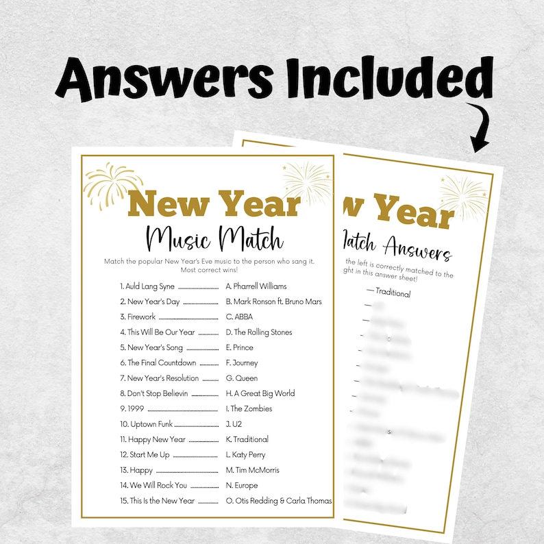 New Year Games, Music Match, New Year Party Games, New Year's Eve ...