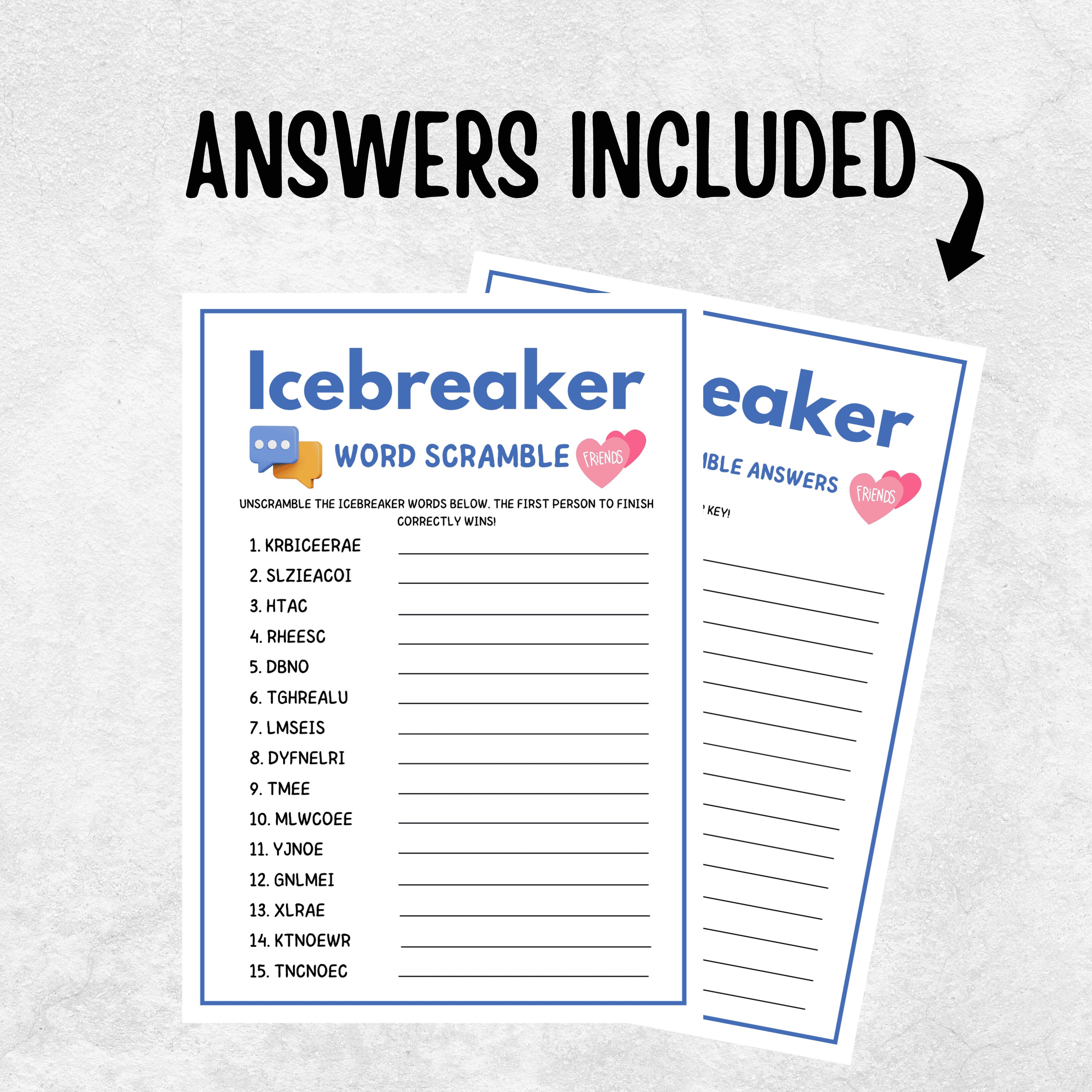 Icebreaker Games, Icebreaker Word Scramble, Icebreaker Party Games ...
