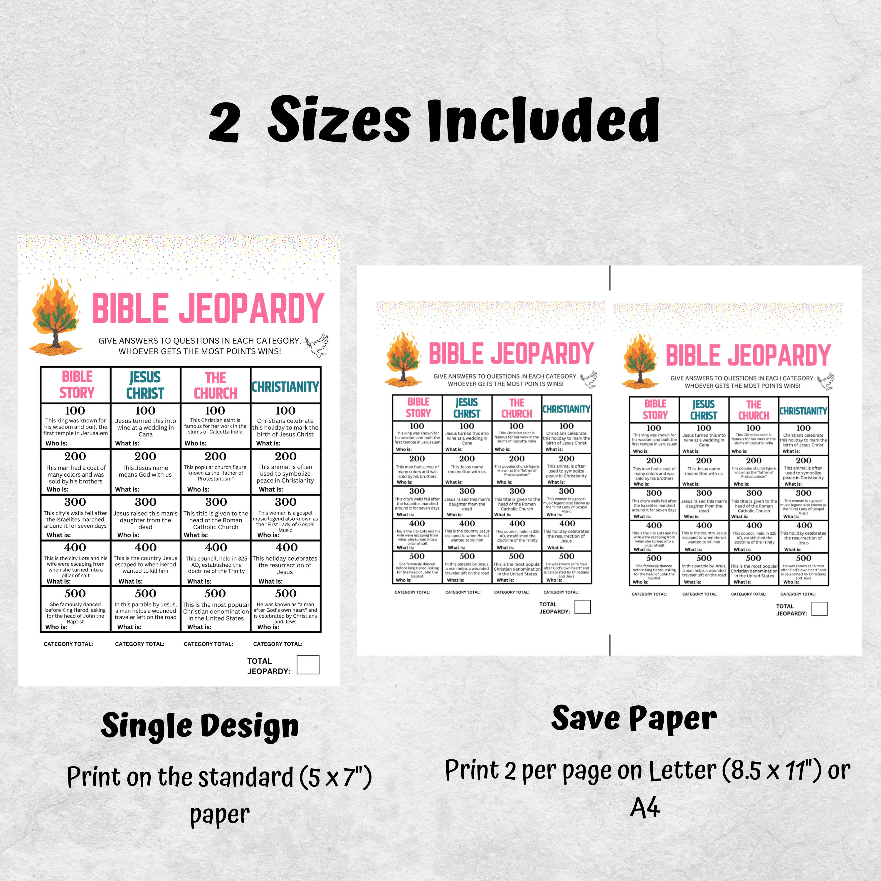 Bible Jeopardy, Bible Games, Womens Ministry Games, Bible Games for ...