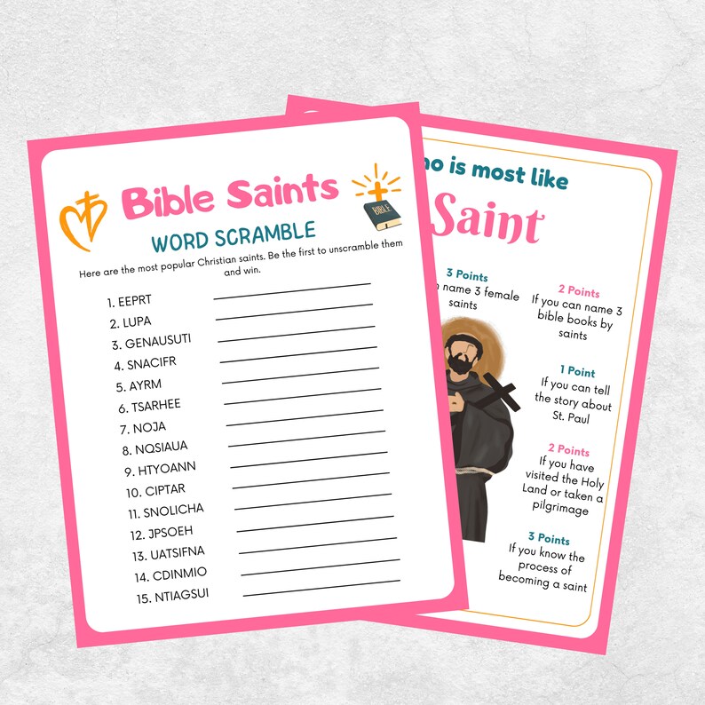 All Saints Day Games, Saints Day Games Bundle, Bible Games for Kids and ...