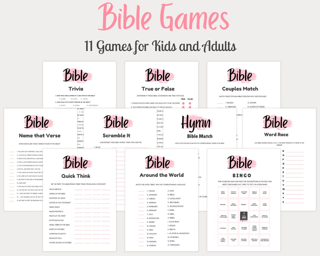 Bible Games, 11 Bible Games Bundle, Women's Ministry Games, Bible Games ...