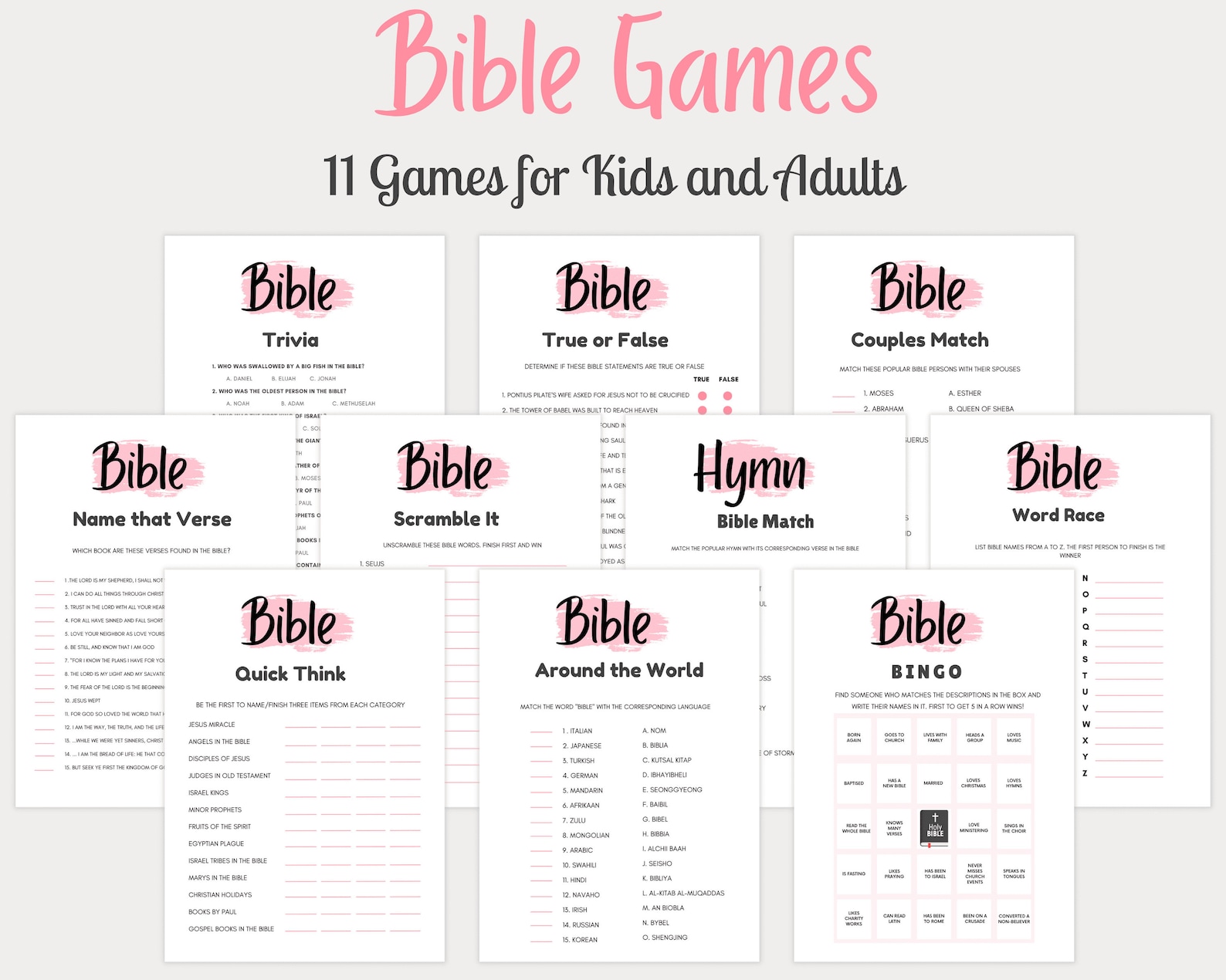 Bible Games, Bible Games for Kids, Bible Games for Family, Bible Games ...