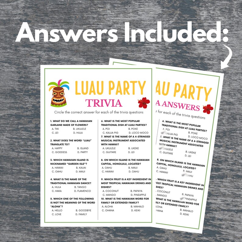 Luau Games Bundle, 35 Games Super Bundle, Luau Party Games, Hawaiian ...