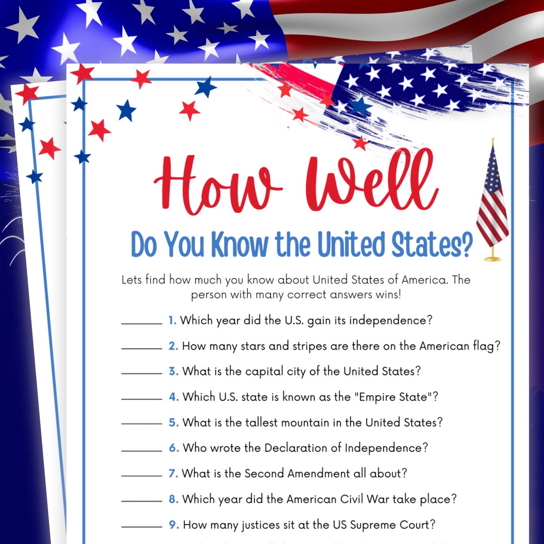 Patriotic Trivia, How Well Do You Know the United States, 4th of July ...