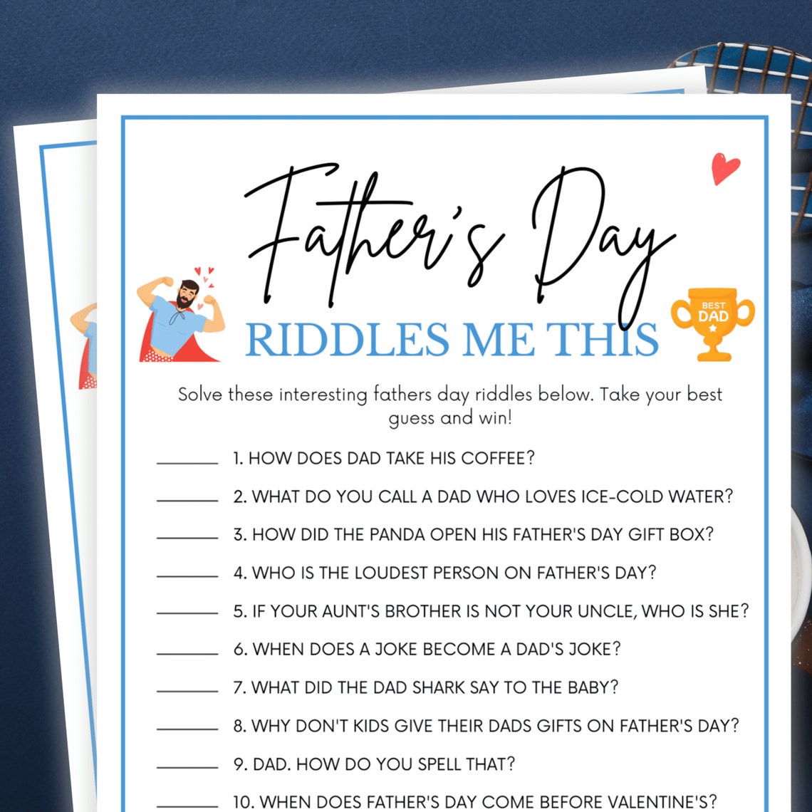 Fathers Day Games, Riddles, Fathers Day Riddles, Fathers Day Party ...