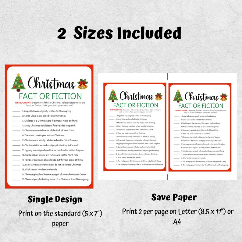 Christmas Games, Fact or Fiction, Christmas Party Games, Holiday Games ...