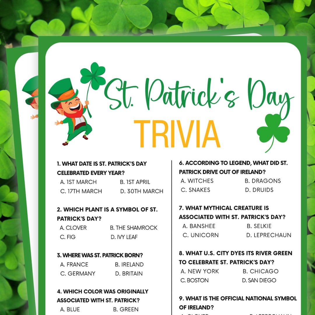 St Patricks Day Trivia, St Patricks Day Games, St. Patrick's Day Party ...