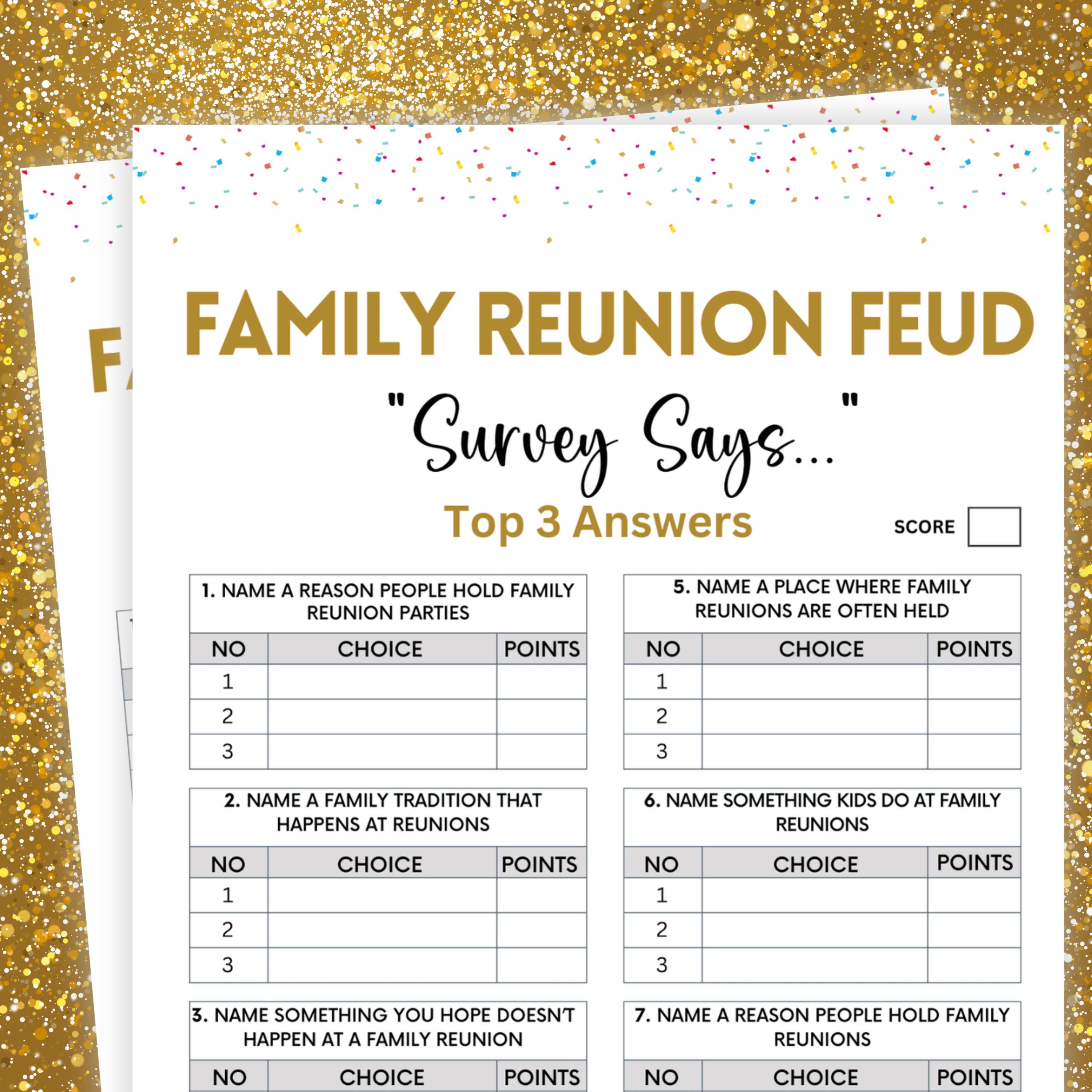 Family Feud, Family Reunion Games, Family Reunion Trivia, Family Games ...