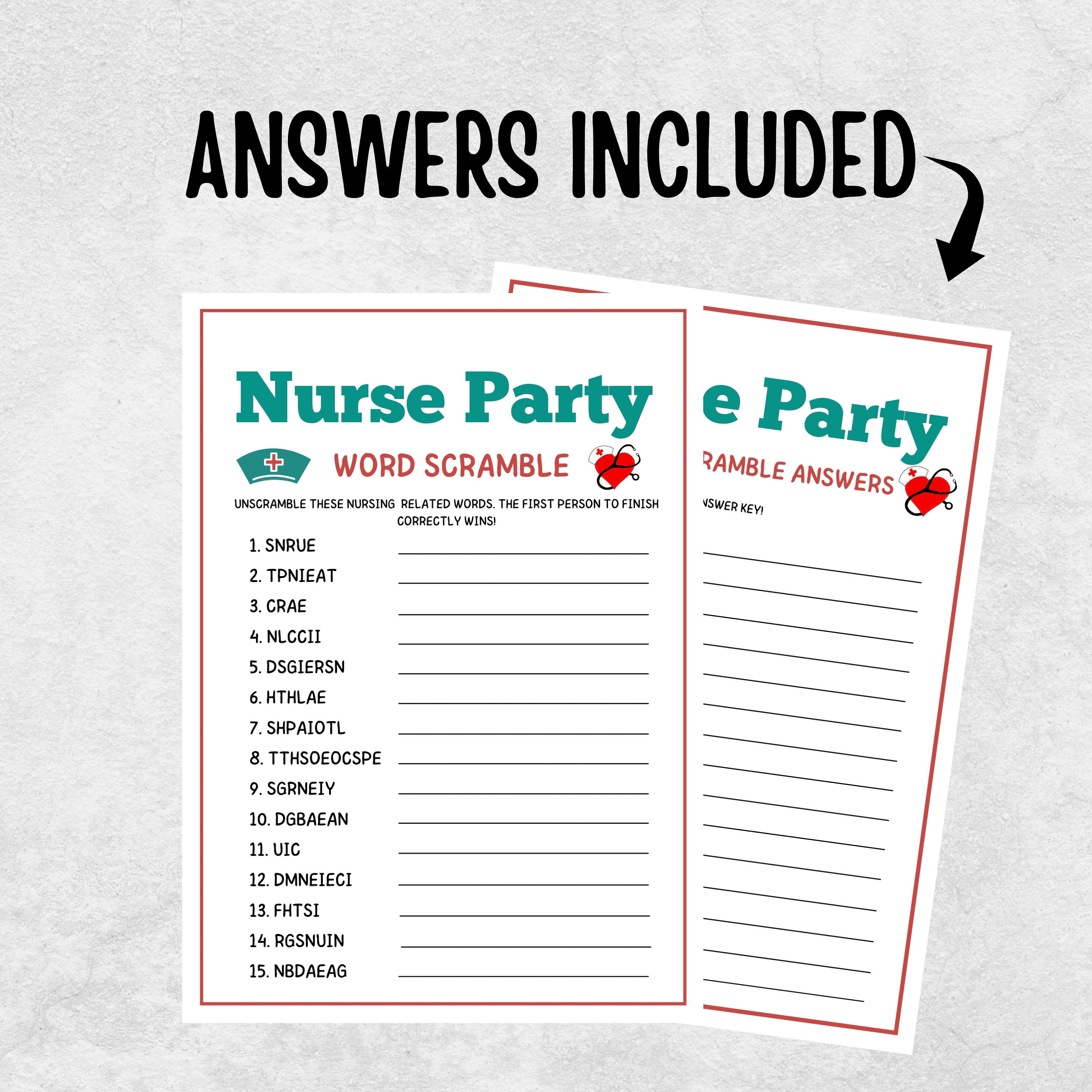 Nurse Party Games, Word Scramble, Nurse Games, Medical Games, Doctors ...