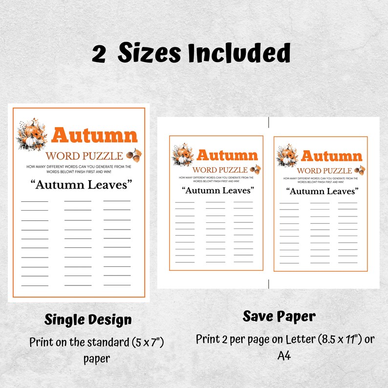Autumn Games, Word Puzzle, Fall Games for Adults, Fall Games for Kids ...