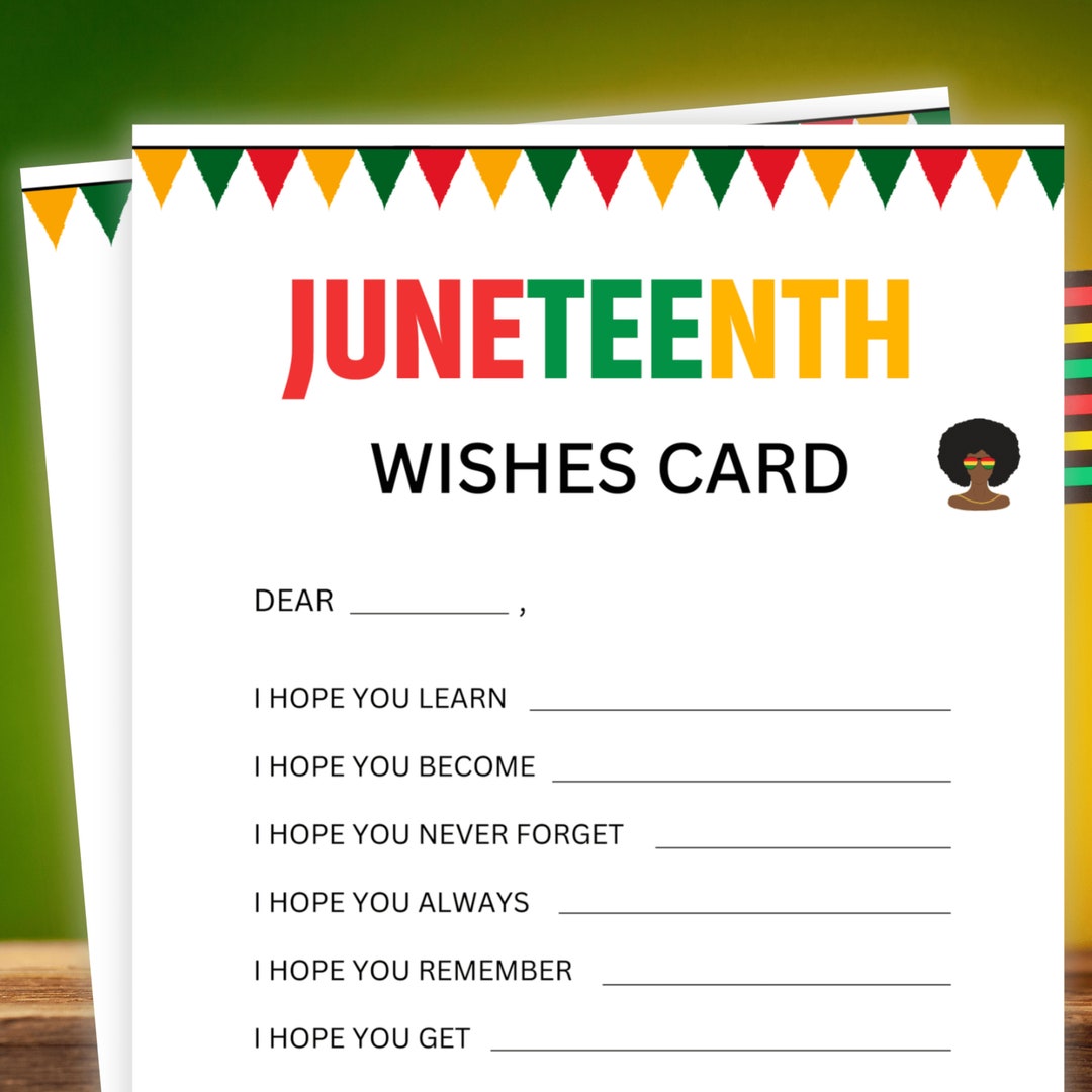 Juneteenth Games, Wishes Cards, Juneteenth Party Games, Black History ...