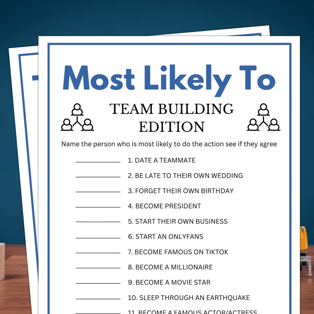Team Building Games, Most Likely To, Trivia Team Building Party Games ...