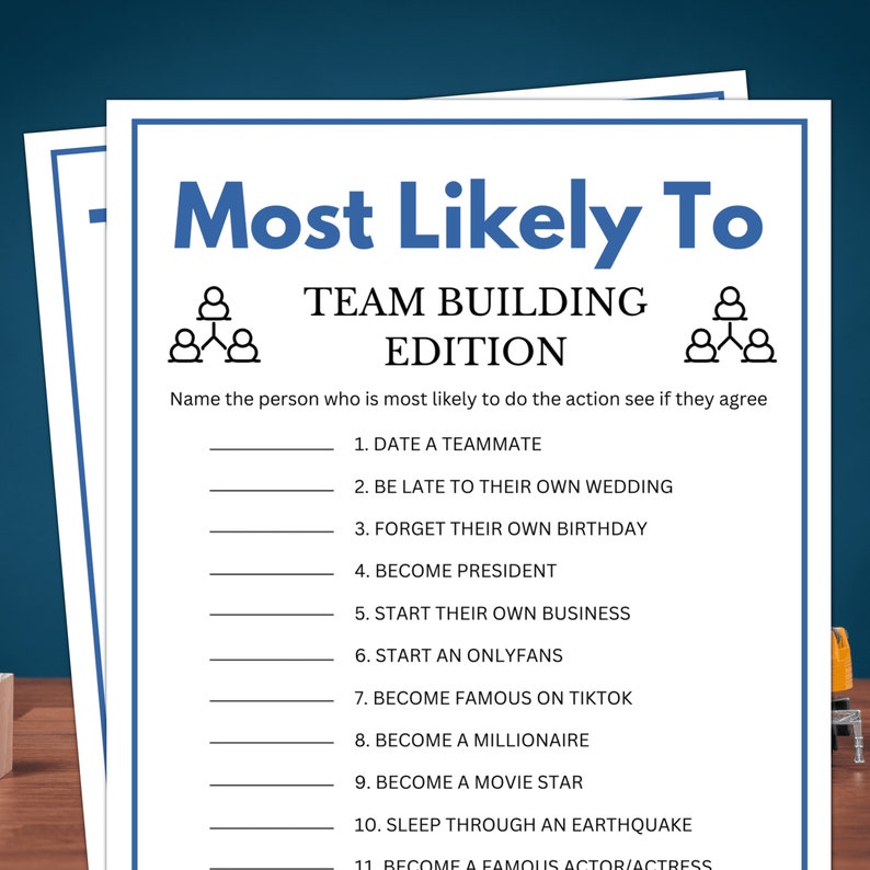 Team Building Games, Most Likely To, Trivia Team Building Party Games ...