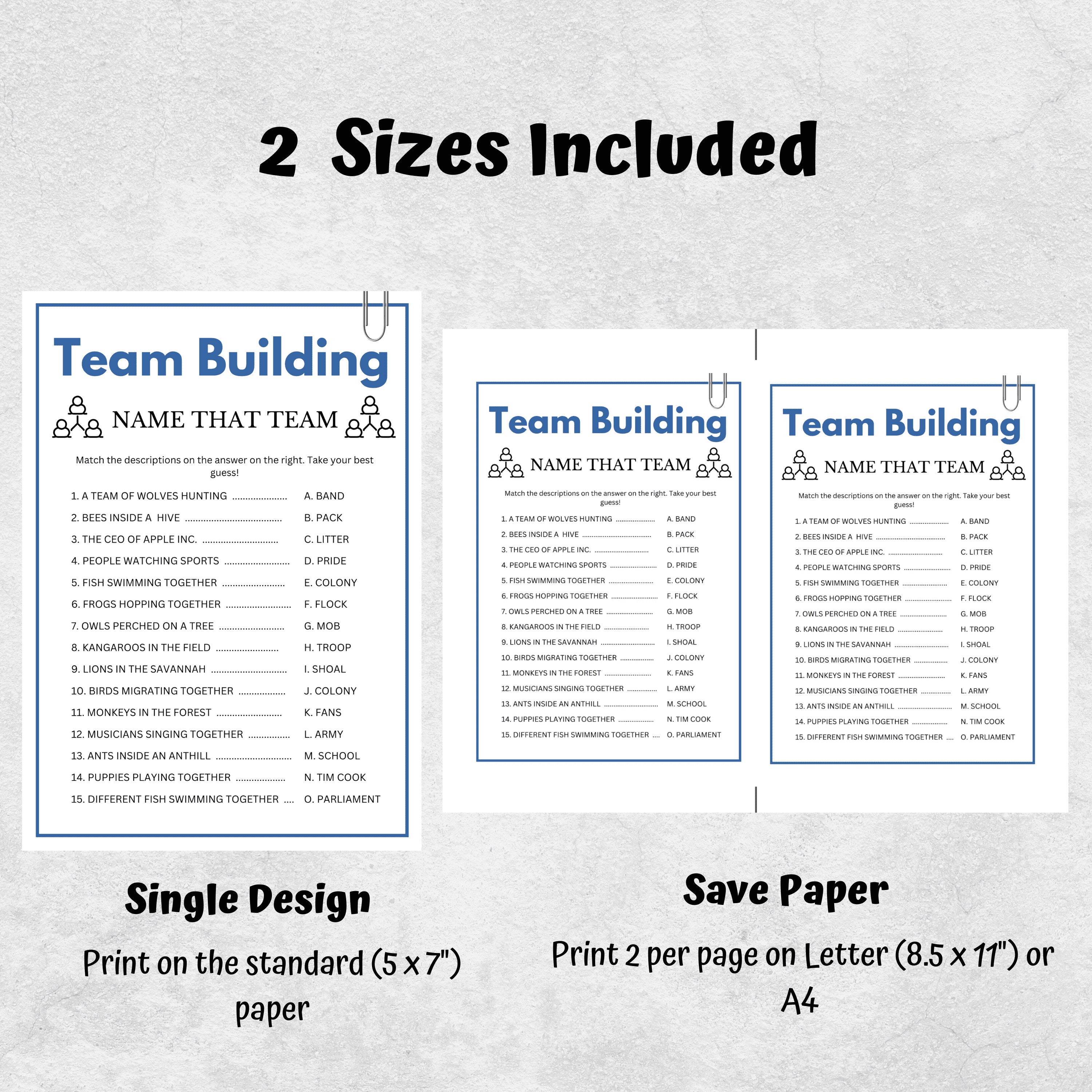 Team Building Games, Name That Team Trivia, Party Games for Workmates ...