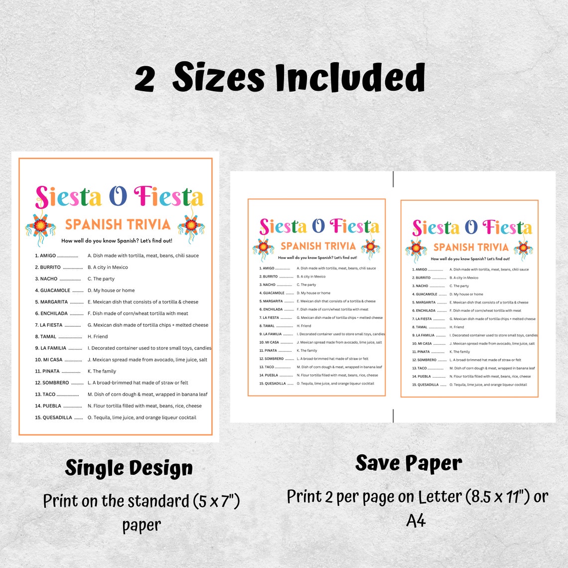 Fiesta Party Trivia, Spanish Word Trivia, Siesta O Fiesta, Fiesta Games ...