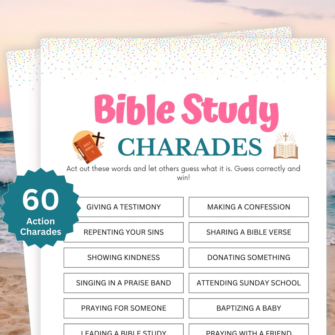 Bible Games, Bible Study Charades, Bible Games for Kids & Adults ...