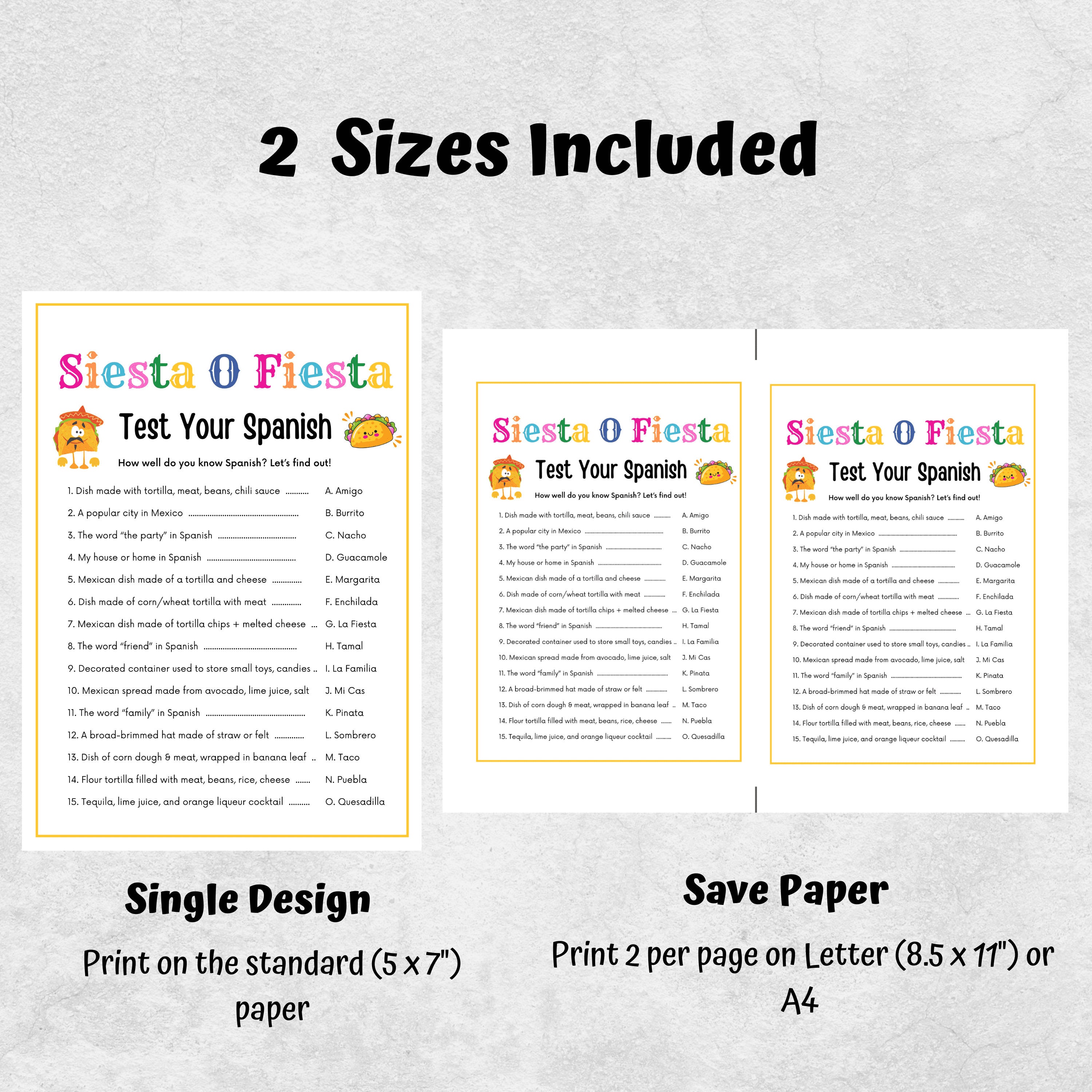 Spanish Trivia, Test Your Spanish Trivia, Taco Tuesday Games, Cinco De ...