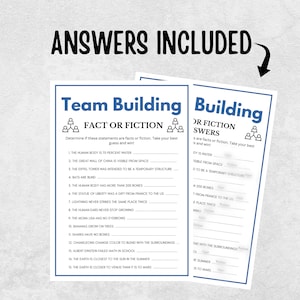 Team Building Fact or Fiction Trivia, Team Building Games, Party Games ...