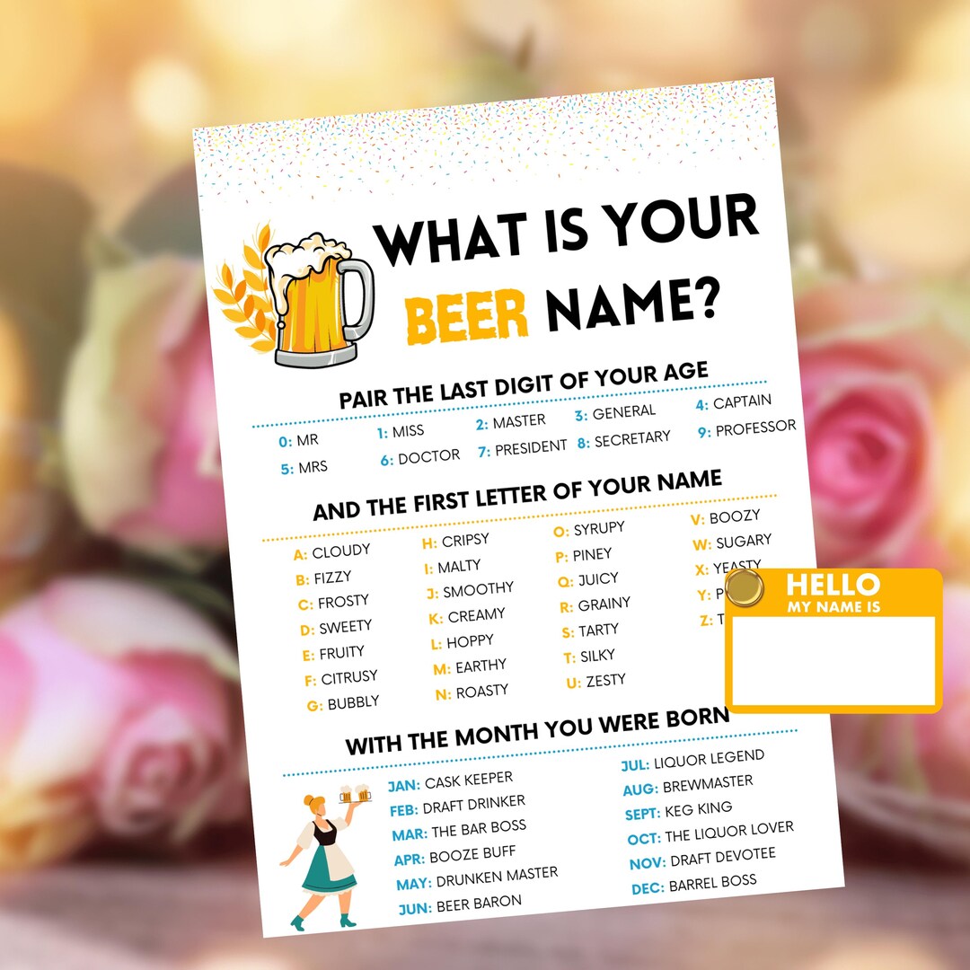 Beer Name Games, Drinking Party Games, Oktoberfest Games, Beer Tasting ...