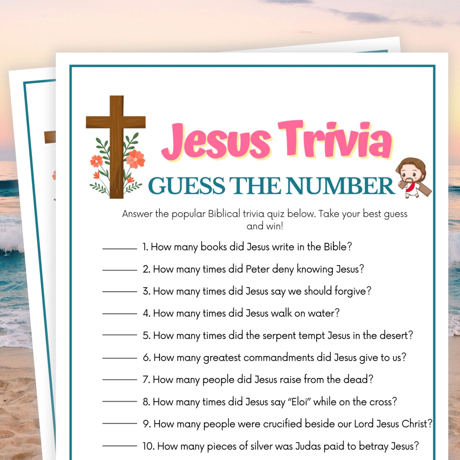 Jesus Trivia, Guess the Number, Bible Games, Bible Study Games, Bible ...