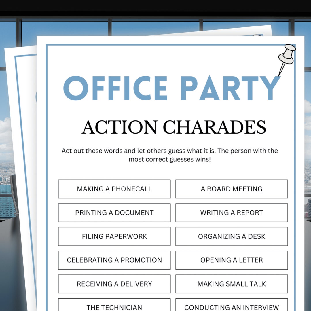 Office Party Games, Office Charades, Work Party Games, Staff ...
