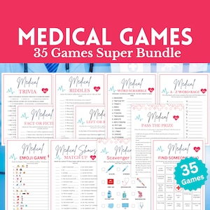 Medical Games Bundle, 35 Game SUPER Bundle, Medical Party Games for ...