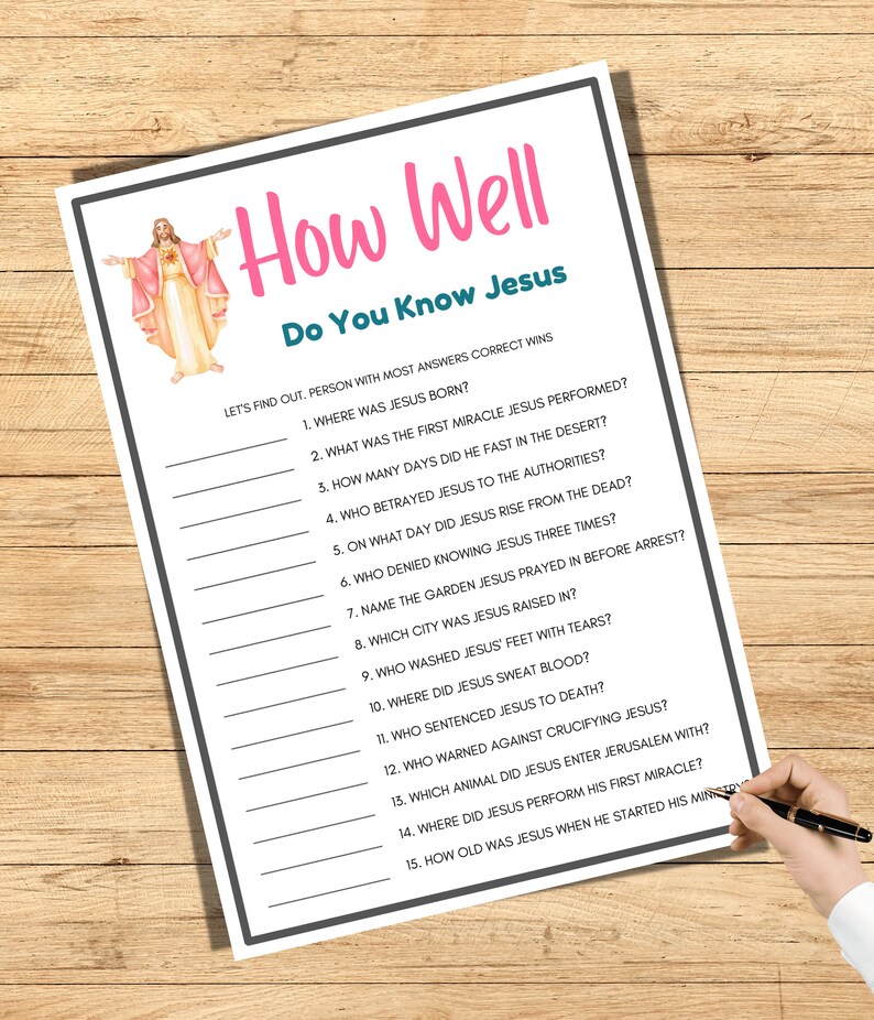 Bible Games, How Well Do You Know Jesus Game, Bible Games for Kids ...