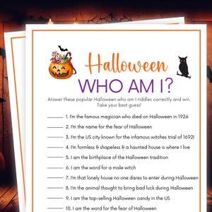 Halloween Games, Who Am I Riddles, Halloween Party Games, Halloween ...