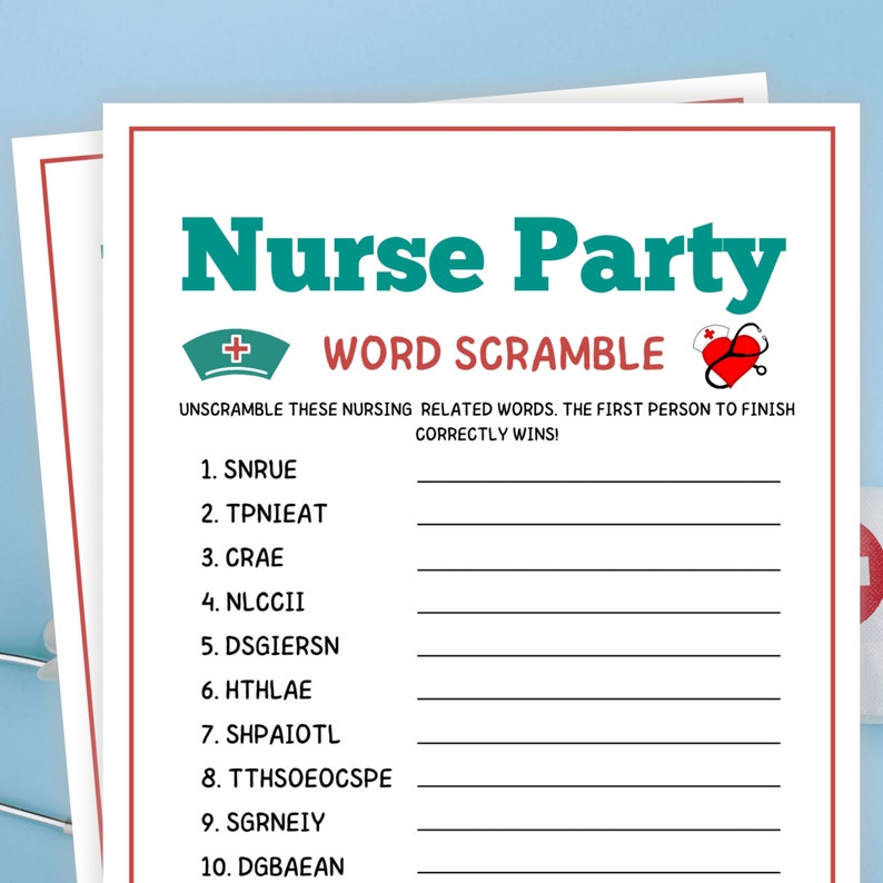Nurse Party Games, Word Scramble, Nurse Games, Medical Games, Doctors ...