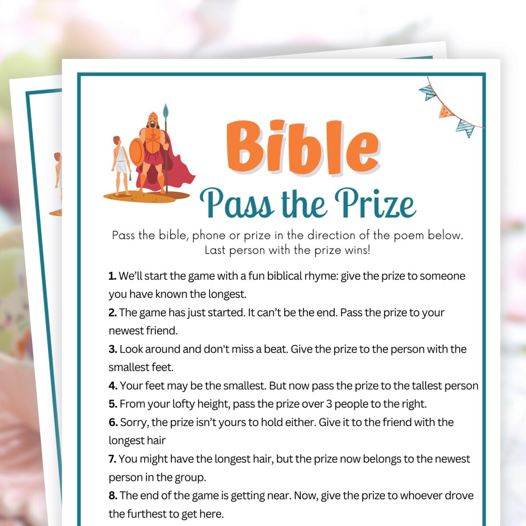 Printable Bible Games: Pass the Prize, Bible Games for Kids, Adults ...