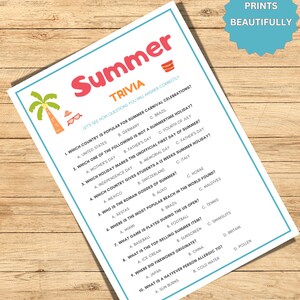 Summer Trivia, Summar Games, Summer Games for Kids & Adults, Summer ...