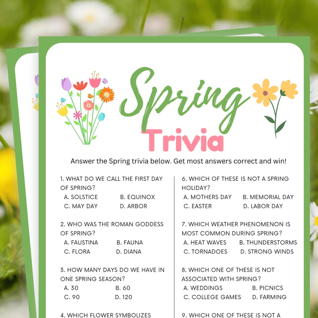 Spring Trivia, Spring Games, Spring Party Games, Spring Games for Kids ...