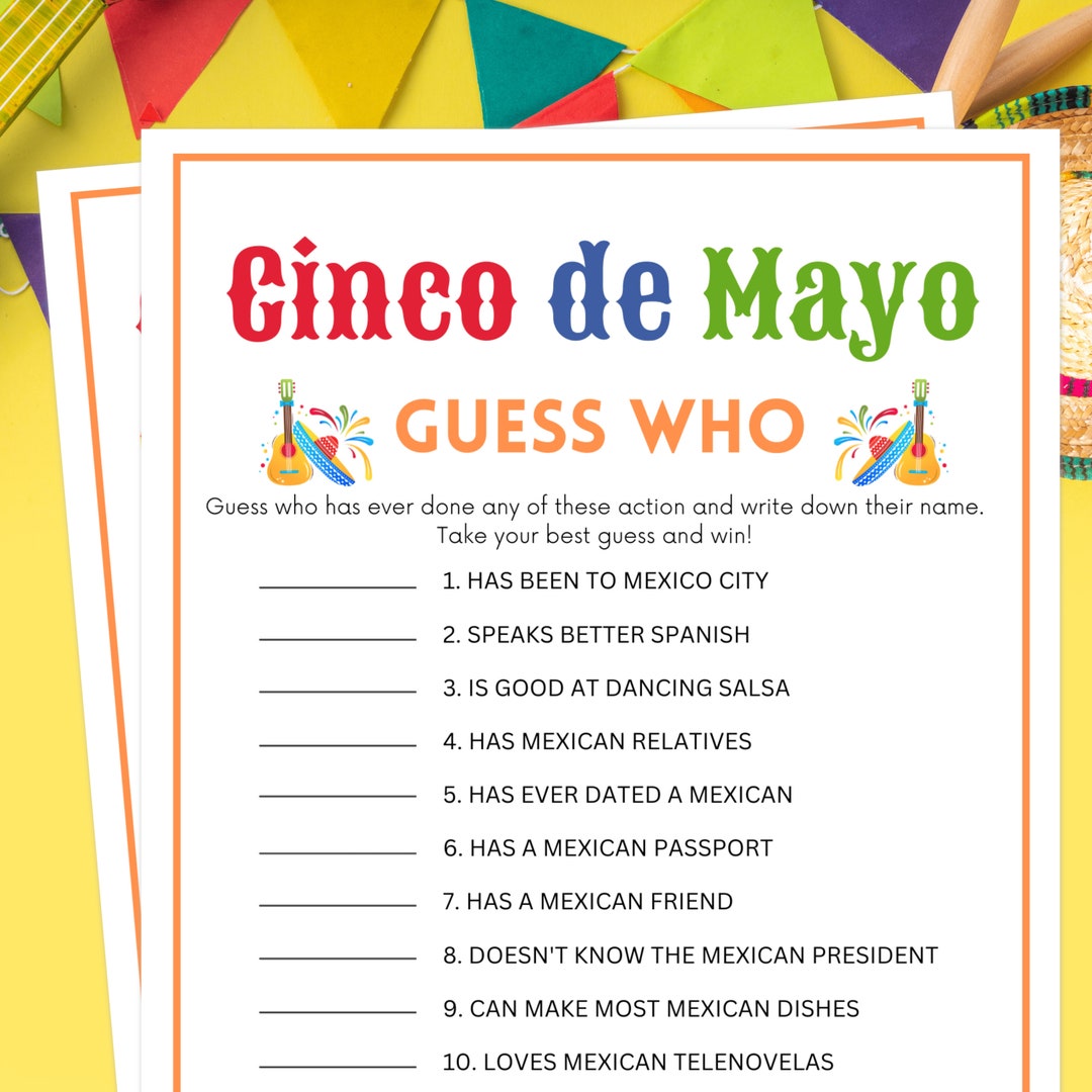 Cinco De Mayo Games, Guess Who, Trivia, Cinco De Mayo Party Games for ...