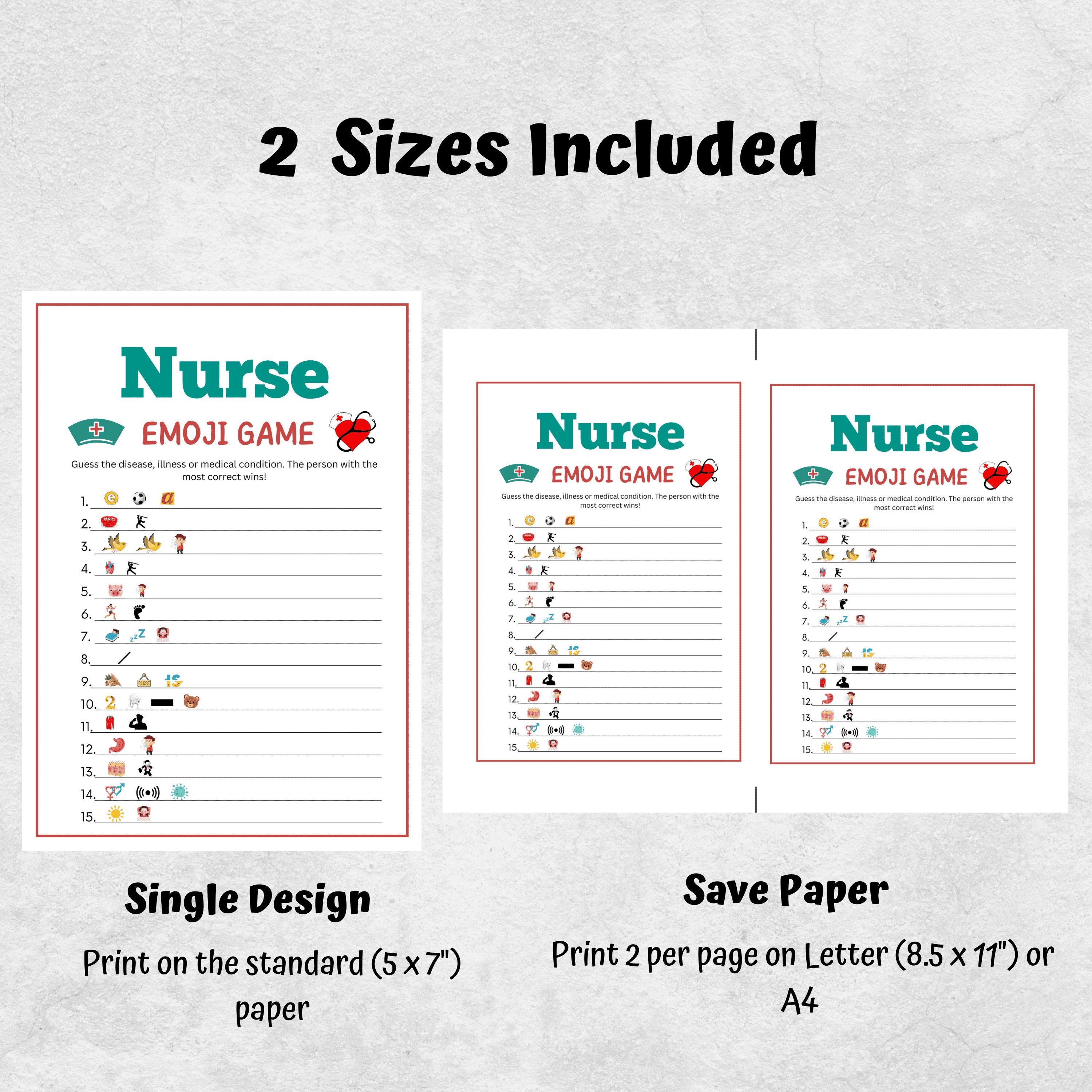 Nurse Games, Nurse Emoji Pictionary, Nurse Party Games, Nurse ...