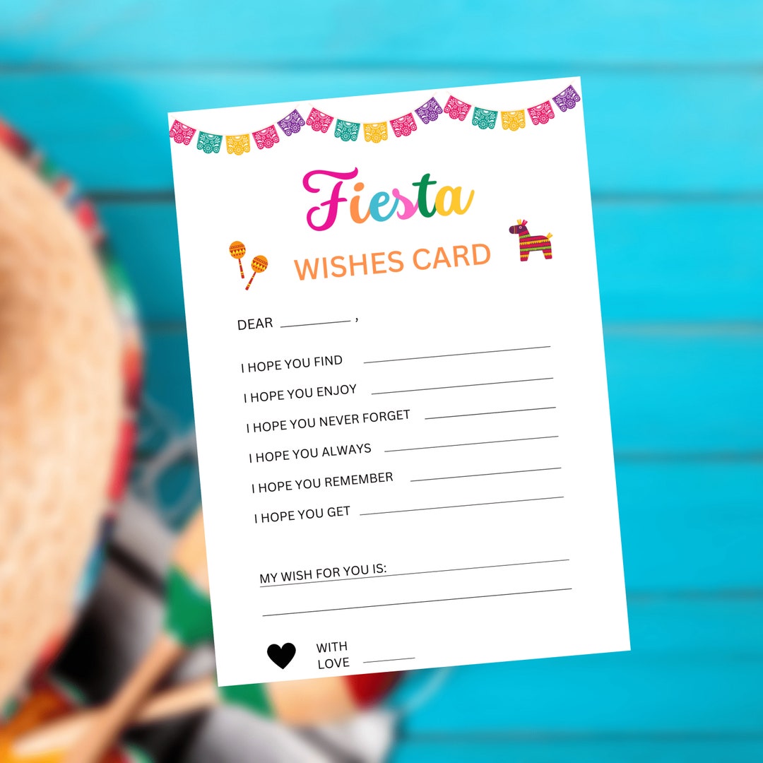 Fiesta Games, Wishes Card, Fiesta Party Games, Birthday Fiesta Games ...