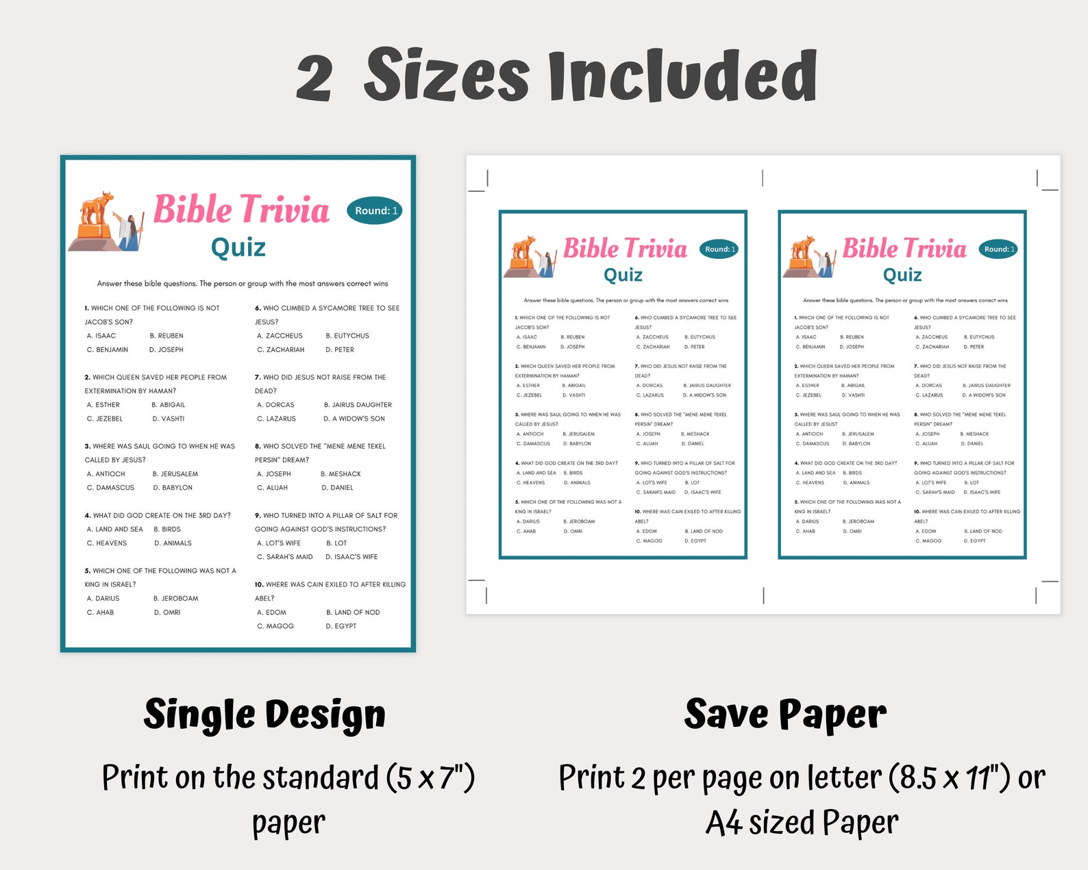 Bible Trivia, Bible Trivia for Kids and Adults, Bible Games, Bible ...