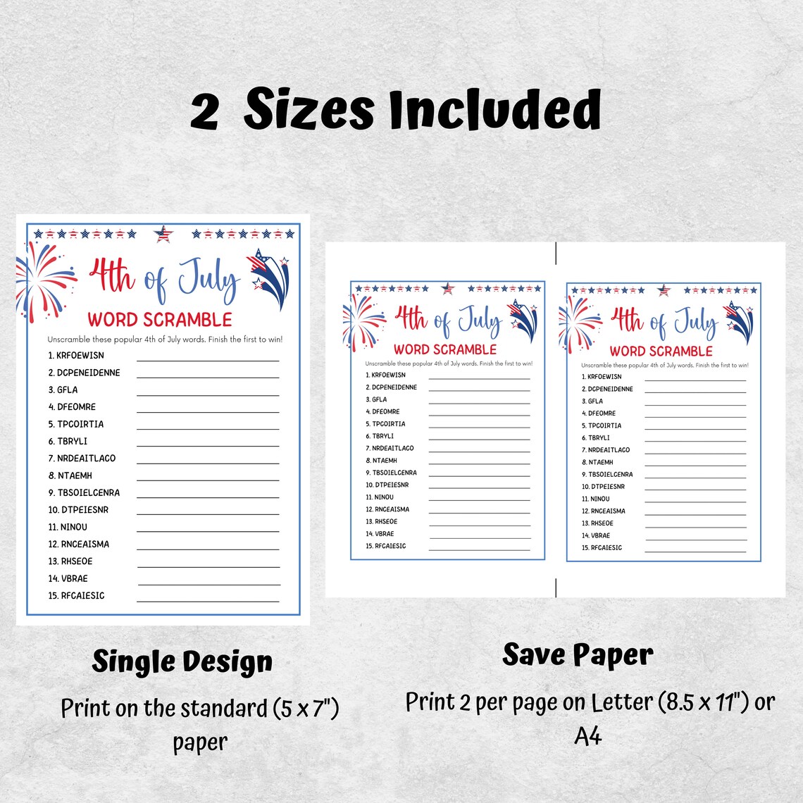 4th of July Games, Word Scramble, Independence Day Games, Patriotic ...